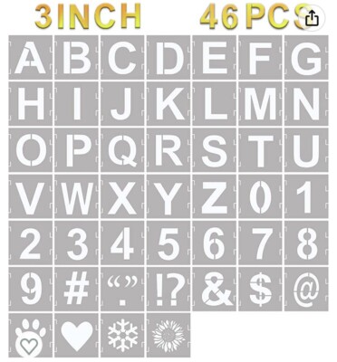 46 stencils Letters Numbers Symbols Interlocking Reusable Crafts | eBay