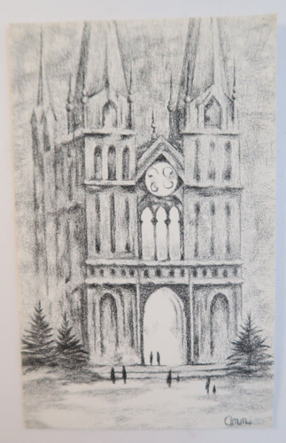 Ann Adams Vintage Greeting Card Black & White Christmas Snow Winter ...