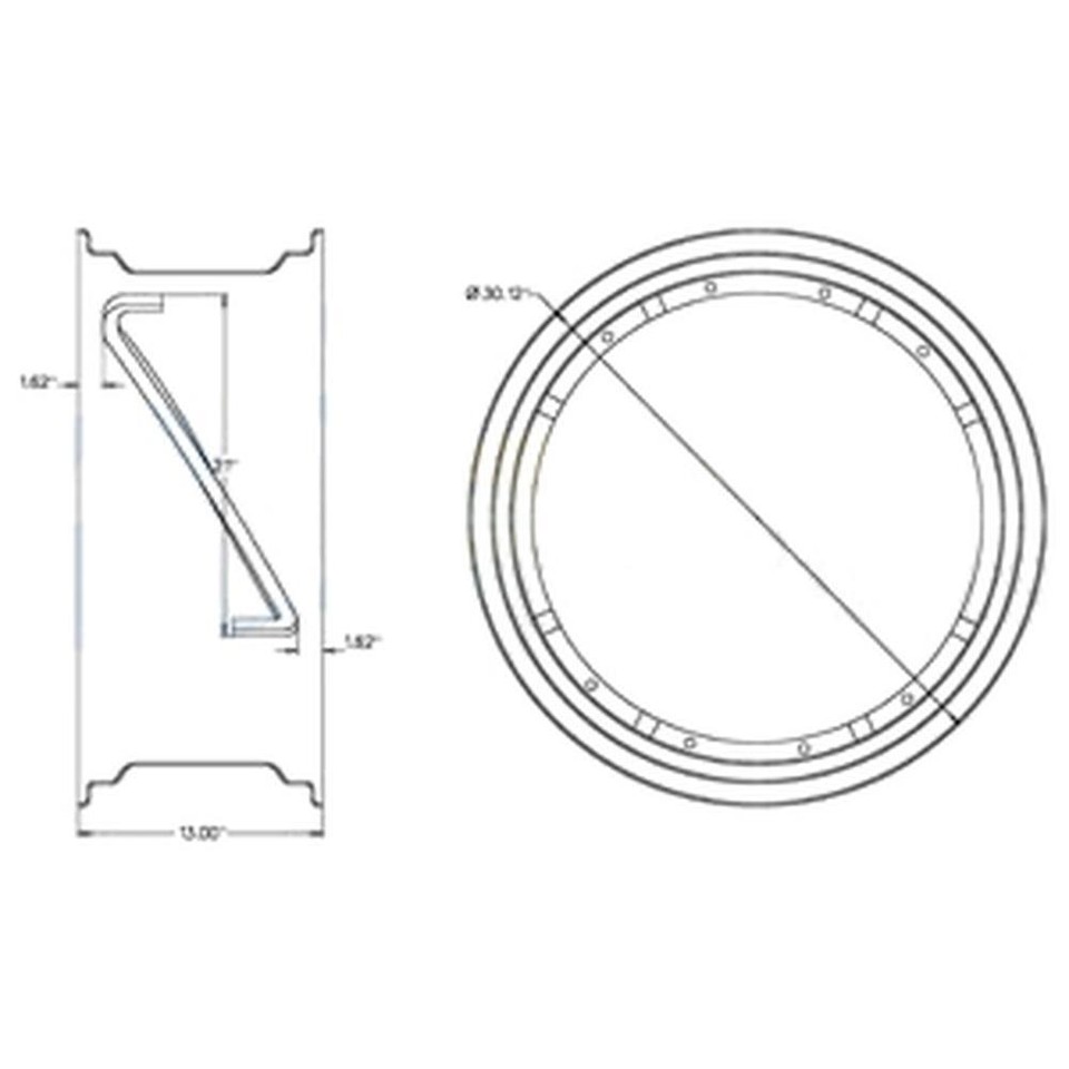 4 Rail Power Adjust Wheel Rim 12" X 28" C5NN1050J Fits Allis Chalmers ...