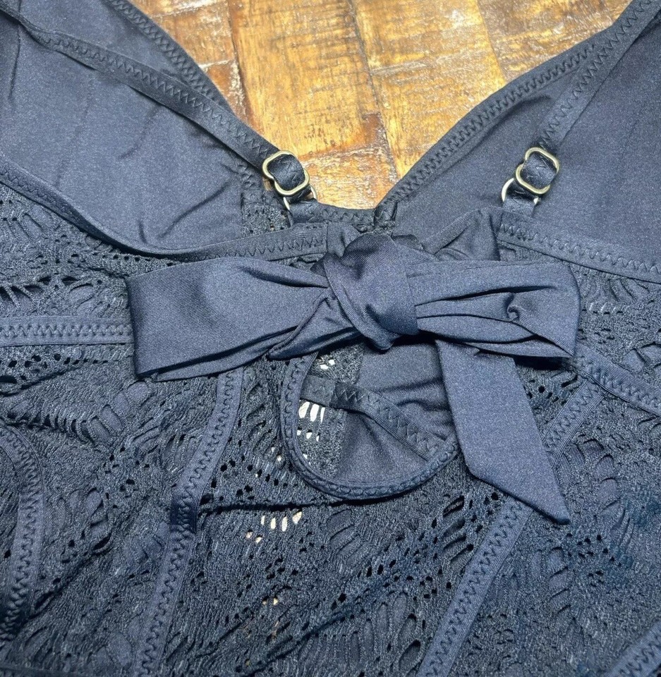 Becca Women's Black Removable Cups Tear Drop One Piece Swimsuit Size 1X ...