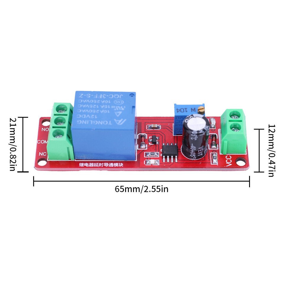 DC 12V Timer Switch NE555 Adjustable Disconnect Module Monostable for ...