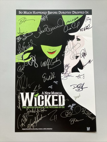 Wicked The Musical Official Broadway Poster Autographed Signed (Rare ...