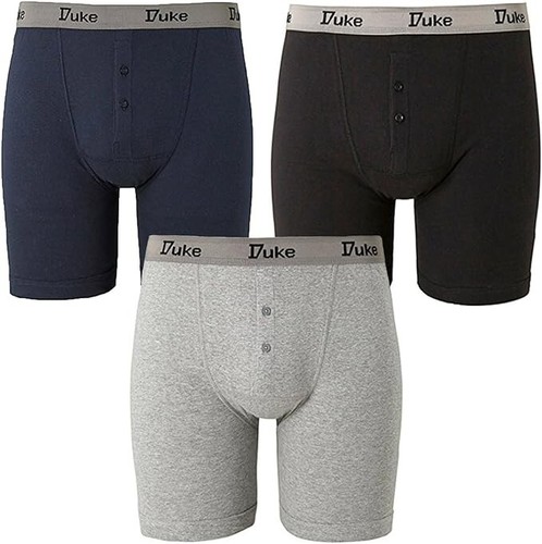 Duke D555 Big & Tall King Size 3 Pack Cotton Buttonfly Driver Boxers 3X ...