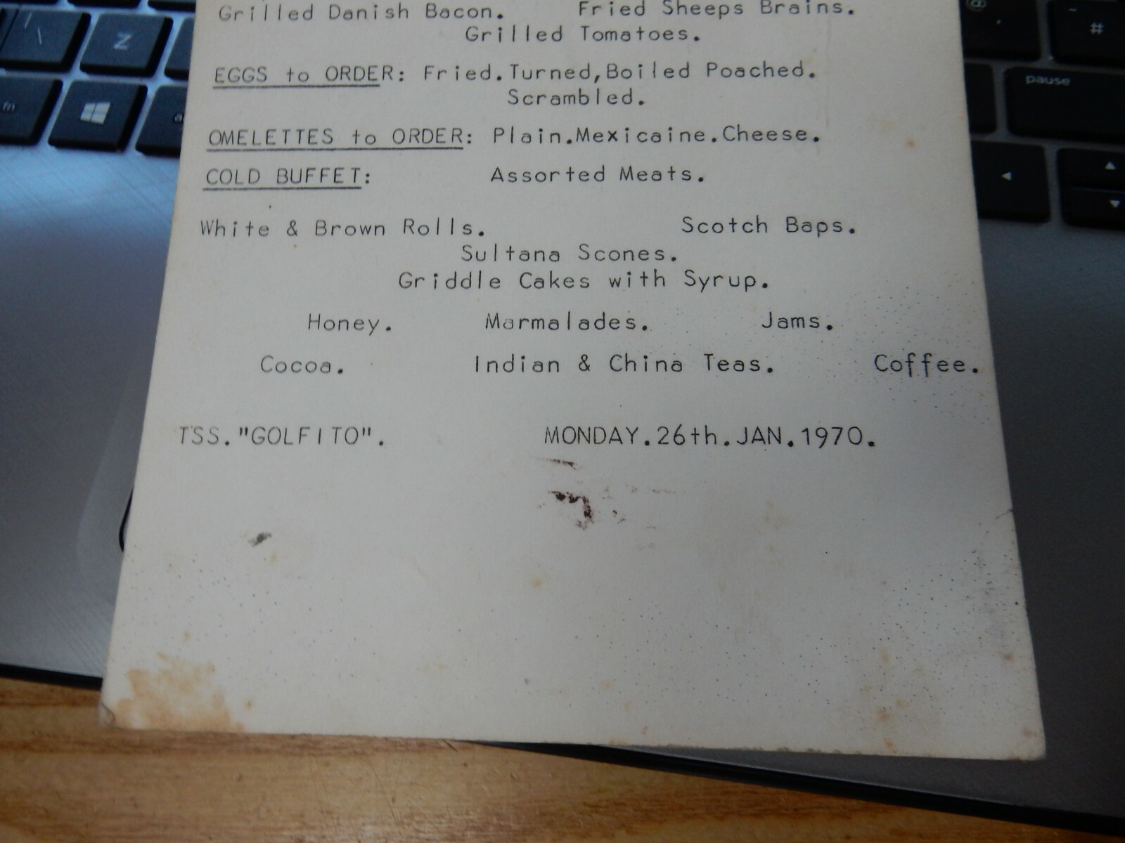 1970 TSS GOLFITO artist ink sketch FYFFES LINE LANDLUBBER PUNT PUNTING ...