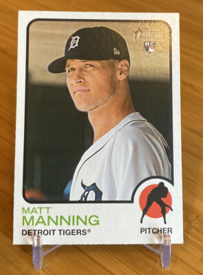 2022 Topps Heritage Matt Manning RC Detroit Tigers Rookie Baseball Card ...
