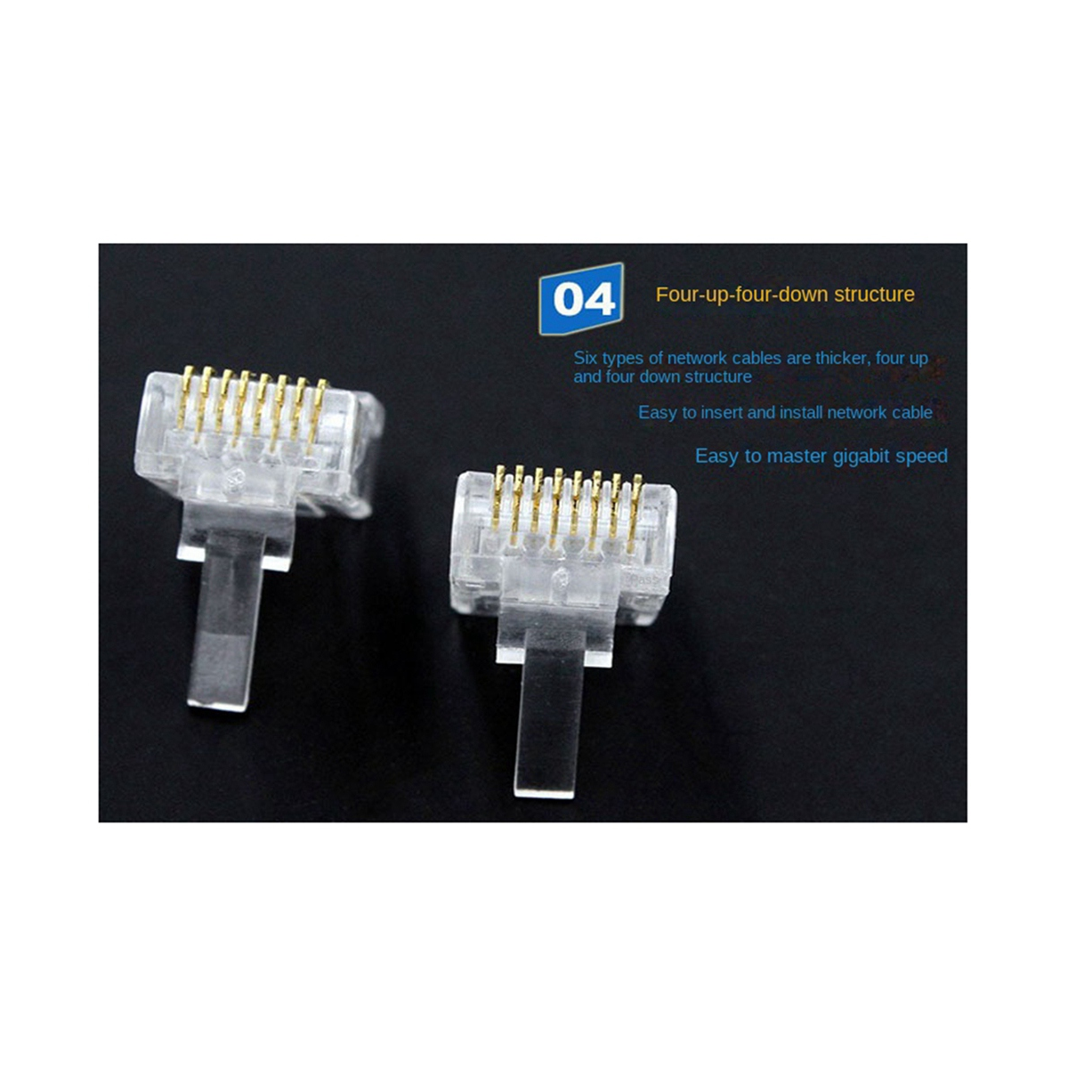 RJ45 Cable Modular Plug Ethernet Cable Connector Unshielded 8 Pin ...