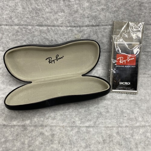 Ray-Ban Black Clamshell Sunglasses Authentic Hard Case with Cleaning ...