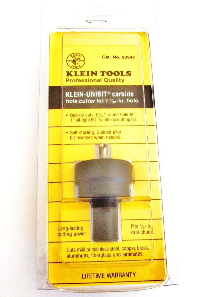 3pc KLEIN TOOLS CARBIDE HOLE SAW STEEL CUTTER SET USA UNI BIT DRILL ONE ...