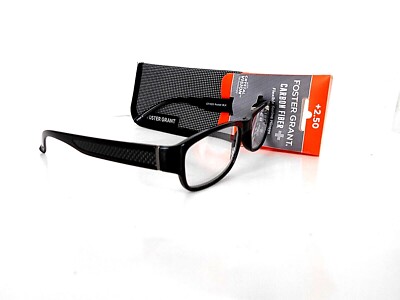 MEN'S Reading Glasses Foster Grant ROCKET BLACK SPRING HINGE carbon ...