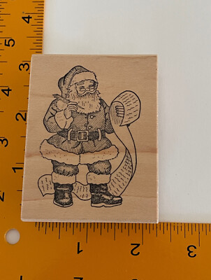 Santa Checking His List Rubber Stamp by Great Impressions | eBay