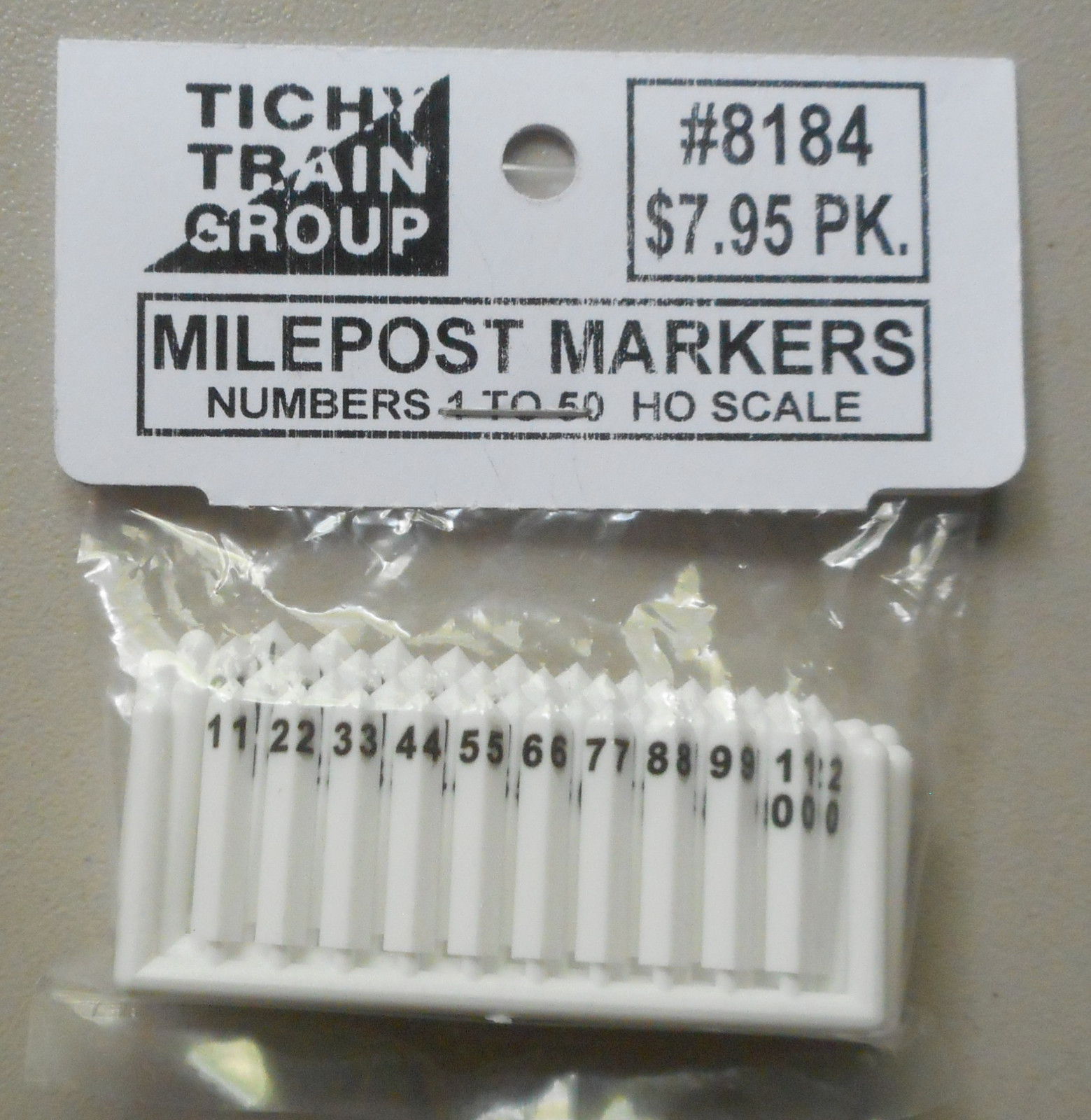 HO Milepost Markers Post Numbers 1:87 SCALE LAYOUT DIORAMA TICHY TRAINS ...