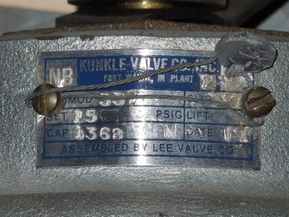 2-1/2" NPT KUNKLE 337 SET AT 15 PSIG 1368 SCFM CAPACITY | eBay