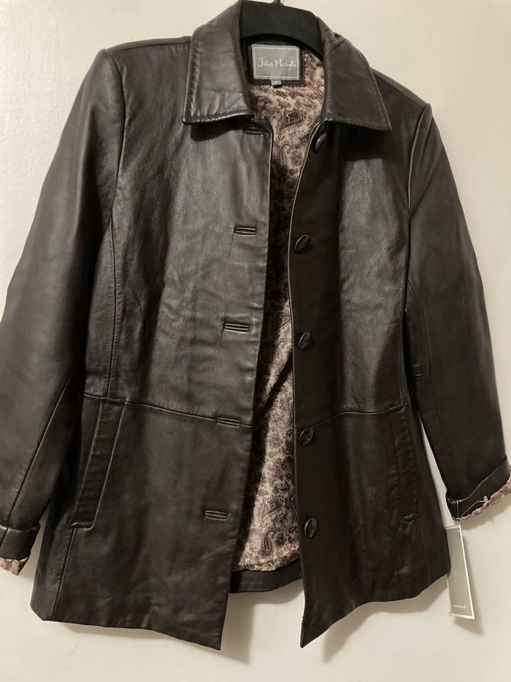 Juliet Michelle Women's Brown Soft Leather Jacket Coat Sz Medium ...