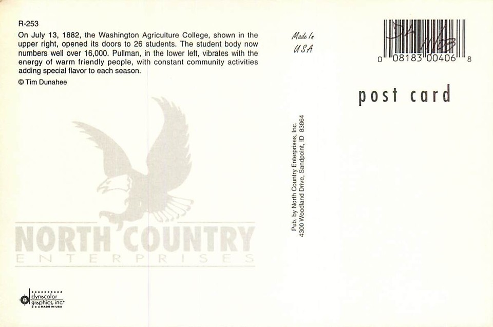 Postcard Aerial View of Pullman, Washington | eBay