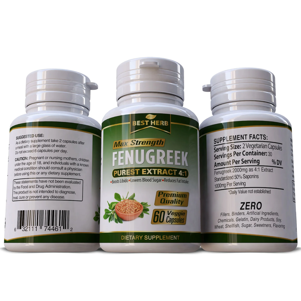 Fenugreek Seed Purest Extract Sexual Health Pills Testosterone Libido ...