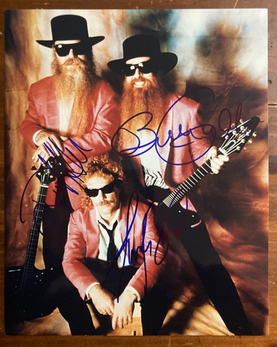 ZZ Top Band Signatures Signed by all 3 Dusty Hill, Billy Gibbons, Frank ...