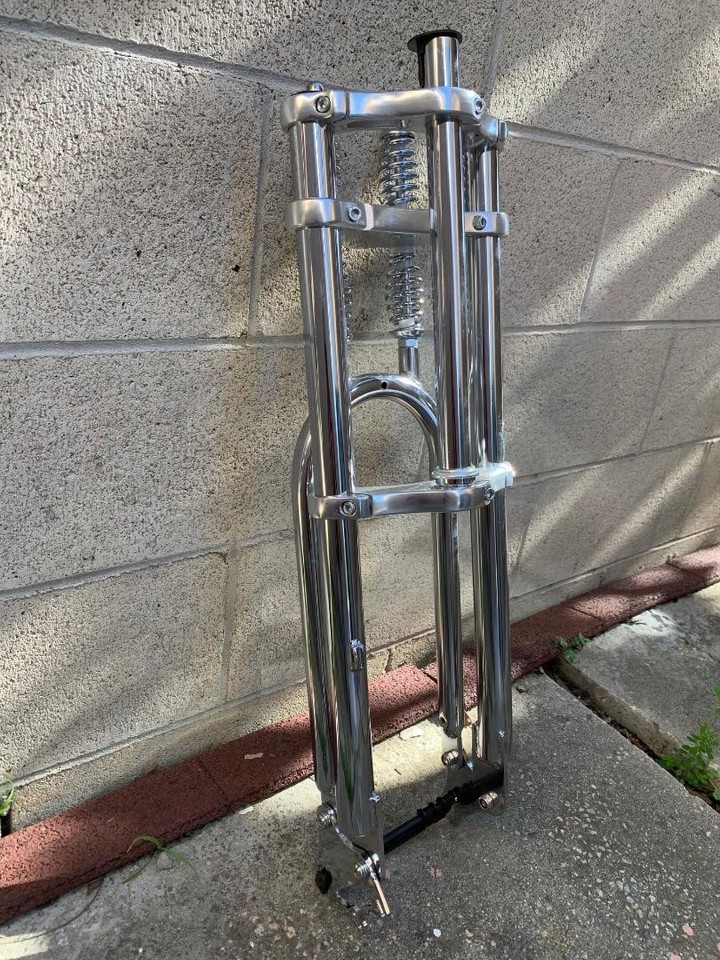 HEAVY DUTY FAT 26'' DOUBLE SPRINGER TRIPLE FORK 1" Threadless Disc ...
