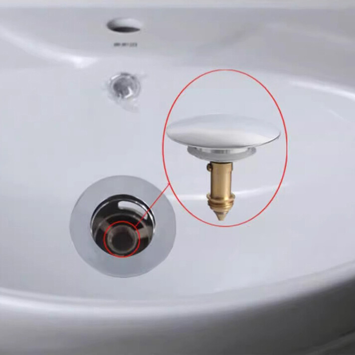 Chrome Click Clack Basin Waste Pop Up Bath Sink Push Button Plug Bolt ...