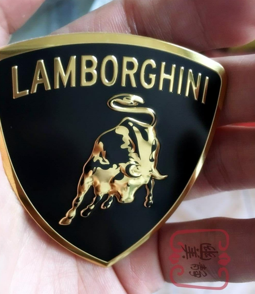 Logo Badge Lamborghini Scudo in metallo Toro oro gold Urus Uracan ...