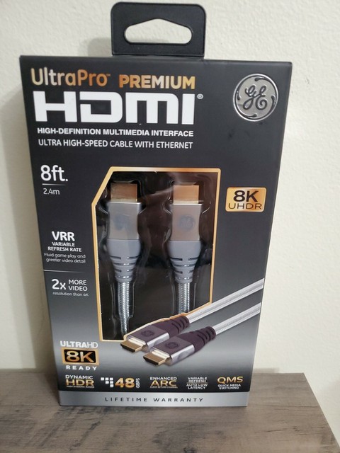 GE HDMI 8ft UltraPro Premium High-speed Cable 8k UHDR 48gbps Dynamic ...