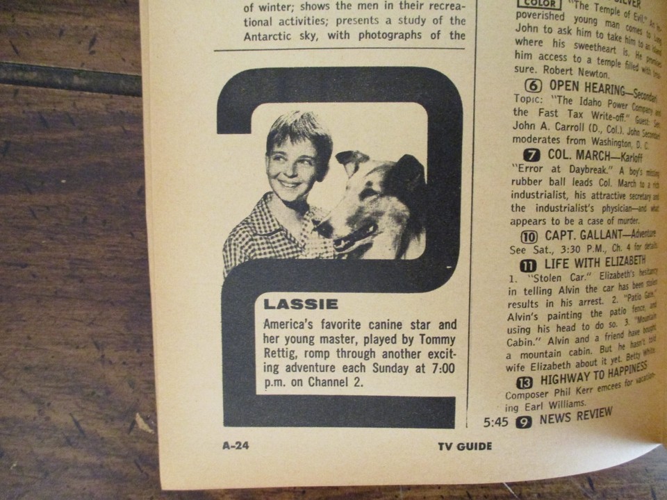 June 8-1957 TV Guide(JEFFS COLLIE/DEBRA PAGET/TOMMY RETTIG/LASSIE ...
