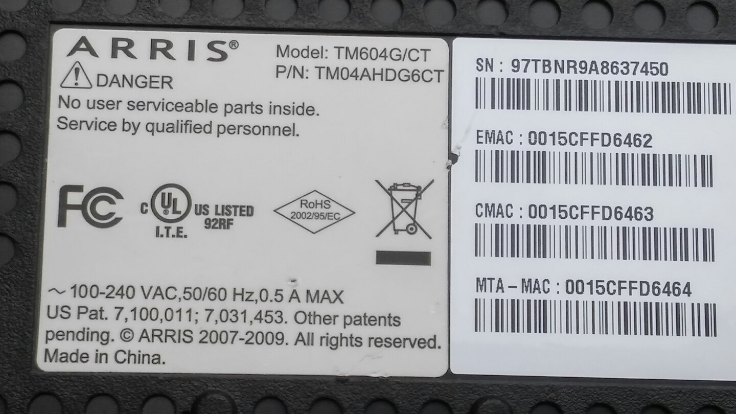 Arris Touchstone TM604G 10/100 Telephony Modem | eBay