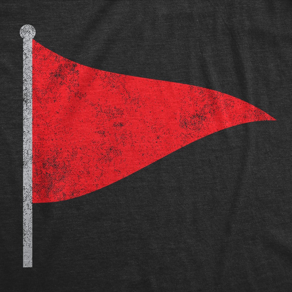 Mens Red Flag T Shirt Funny Sarcastic Warning Sign Tee for Guys | eBay