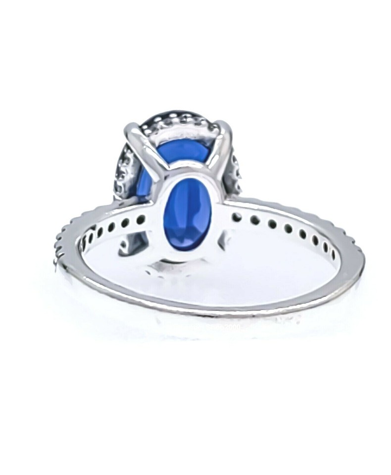 NEW 100% Authentic PANDORA 925 Ale Blue Sparkling Statement Halo Ring ...