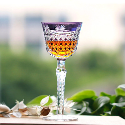 Crystal Goblets Hand Cut Wine Glass Purple Tableware Picnic BBQ ...