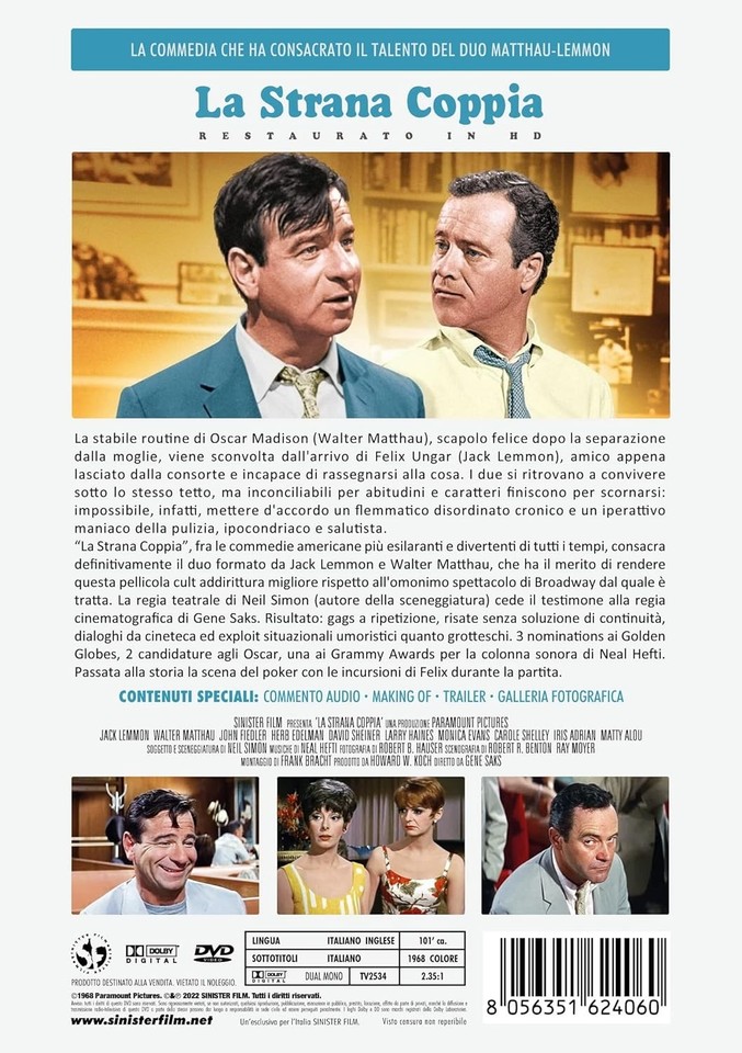Strana Coppia (La) (Restaurato in HD) (DVD) Herb Edelman John Fiedler ...