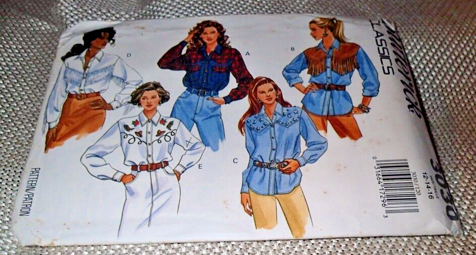 BUTTERICK PATTERN 3030 ~ MISSES SHIRTS ~ SIZES 12 - 14 - 16 *UNCUT | eBay
