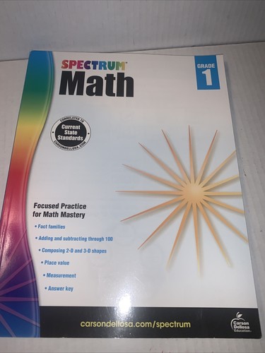 Math Workbook Spectrum Math Grade 1 2015 Softcover New FREE SHIPPING | eBay