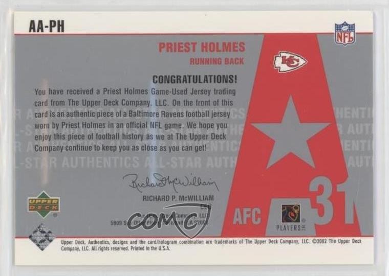2002 UD Authentics All-Star Authentics Priest Holmes #AA-PH | eBay