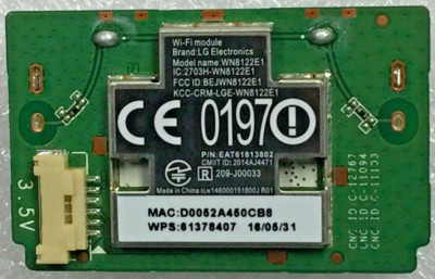 LG 43LH5700-UD 43UH6100-UH 43UH6030-UD Wi-Fi Module WN8122E1 ...