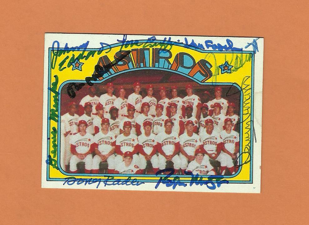 Houston Astros 1972 Topps signed card 9 autos Tom Griffin Doug Rader ...