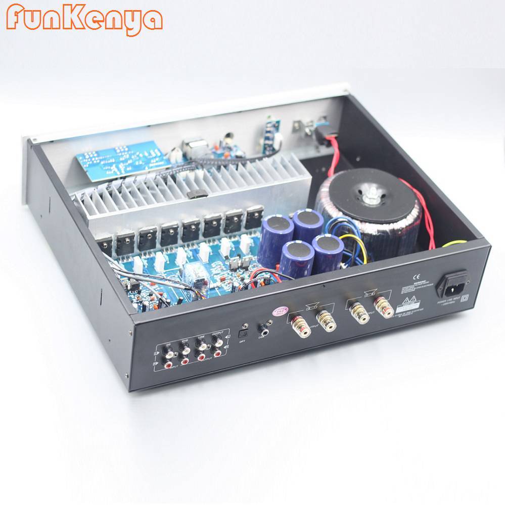 200W+200W HiFi Stereo 2.0 Channel Home Audio Power Amplifier Fiber ...