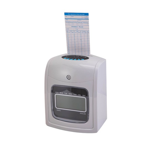 Employee Attendance LCD display Punch Time Clock Payroll Recorder W ...