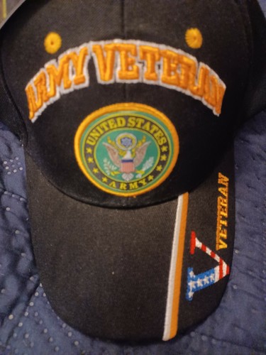 Official US Army Licensed Army Veteran & Emblem Black Cap Hat | eBay