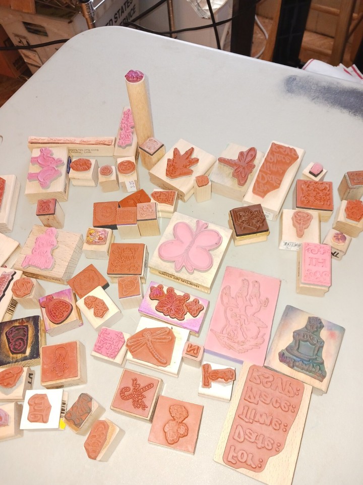 Rubber stamps, lot, large, fre10-08,assorted, used | eBay UK