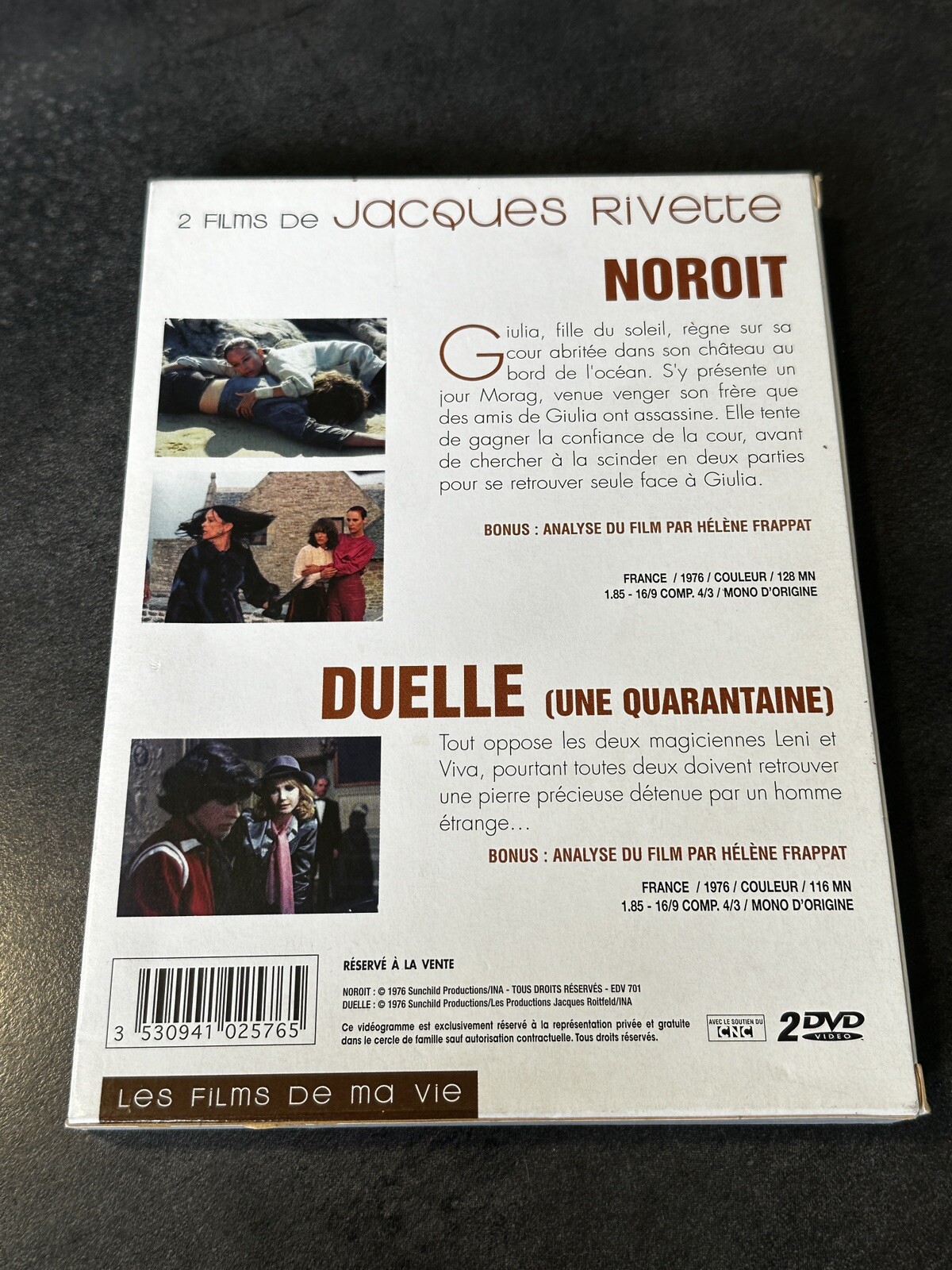 NOIROT + DUELLE DIGIPACK 2 DVD JACQUES RIVETTE BERNADETTE LAFONT BULLE ...