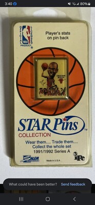 NBA Star Pins Collection 1991/1992 Series A Michael Jordan Chicago ...