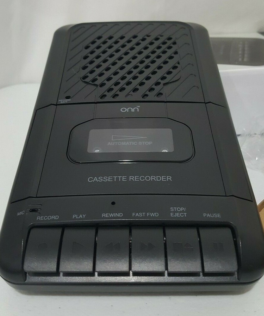 ONN Cassette Recorder With External Microphone & Blank Cassette Tape ...
