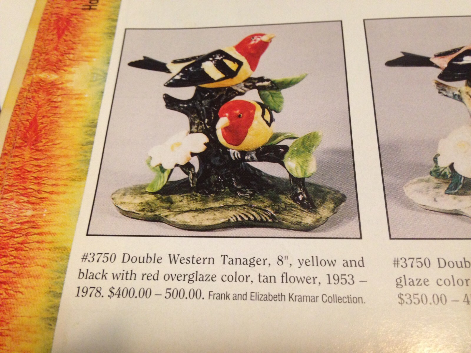 Stangl Pottery Bird #3750 Double Western Tanager 8" Art Figurine MFG Ex ...