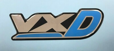 VXD Chrome & Blue Sticker/Decal 40mm HIGH GLOSS DOMED GEL FINISH ...