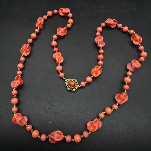 Miram Haskell Faux Coral Beaded Necklace Vintage Costume Jewelry | eBay