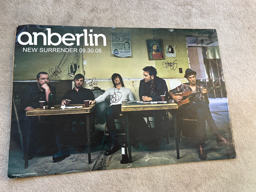 5 Full Band signed ANBERLIN Poster autograph STEPHEN CHRISTIAN vintage ...