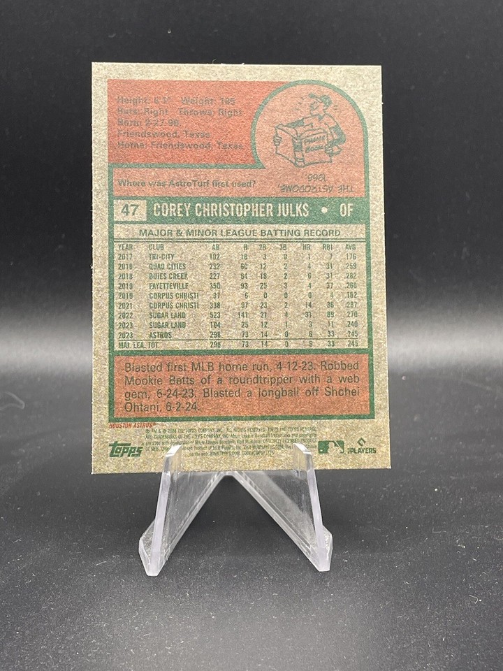 2024 Topps Corey Julks Short Print SP #47 Astros | eBay