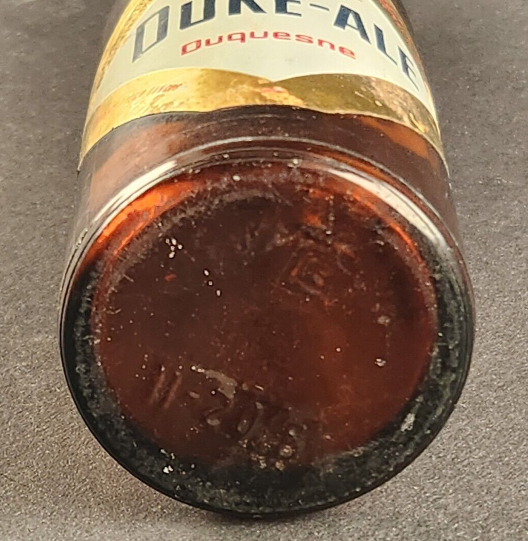 Duke Ale Duquesne Brown Glass Empty Beer Bottle Vintage Gold Label 8 ...