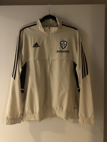 Leeds United Adidas Lightweight Pre match Jacket Football Soccer Large ...
