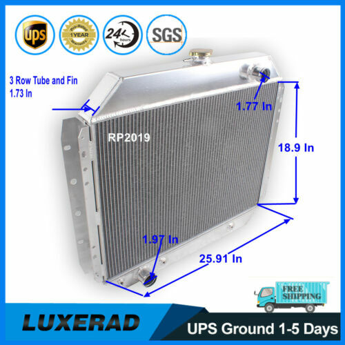 4 Row Aluminum Radiator For Ford F100 F150 F250 F350 Bronco Truck 1966 ...